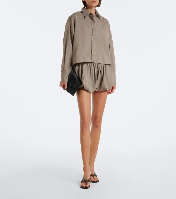 THE FRANKIE SHOP Alina Checked Wool-blend Shorts - Beige
