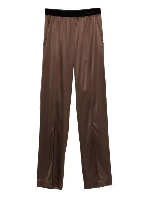 TOM FORD Pajama Silk Trousers - Brown