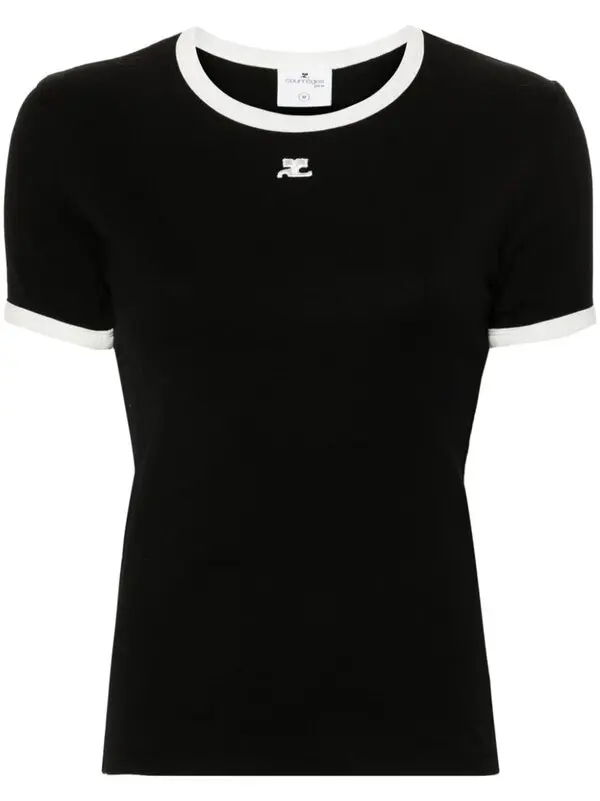 COURREGES Logo Cotton T-shirt