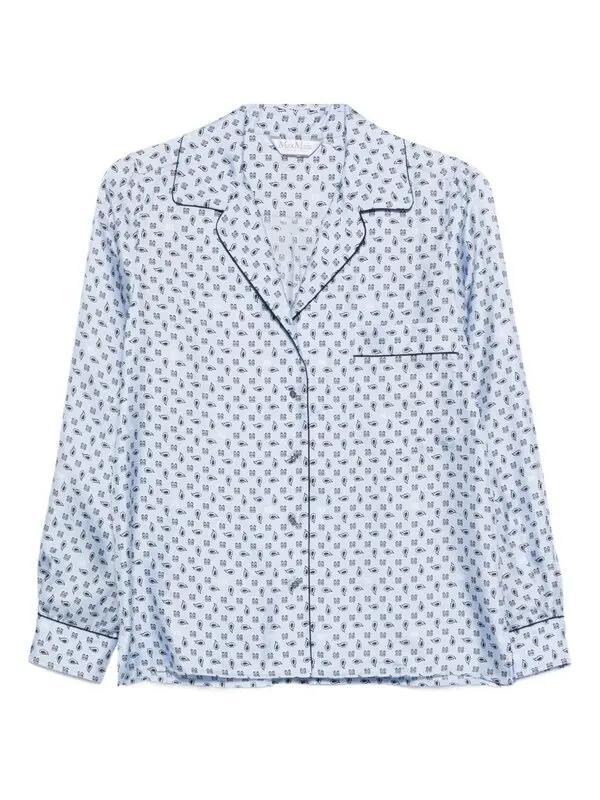 Max Mara Paisley Print Silk Shirt - Sky Blue
