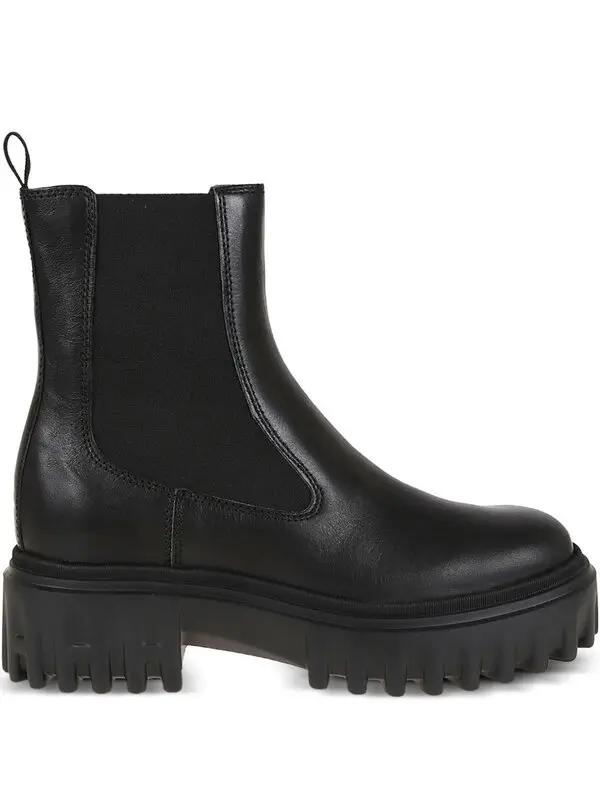 Hogan H700 Leather Chelsea Boots With Platform Sole - Black