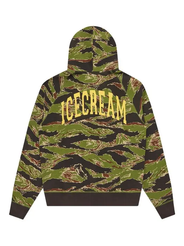 ICECREAM Cotton Hoodie With Tiger Stripe Pattern - Multi