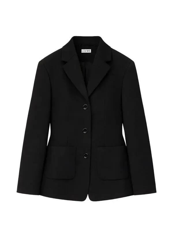 Loewe Wool Single-breasted Jacket - Black