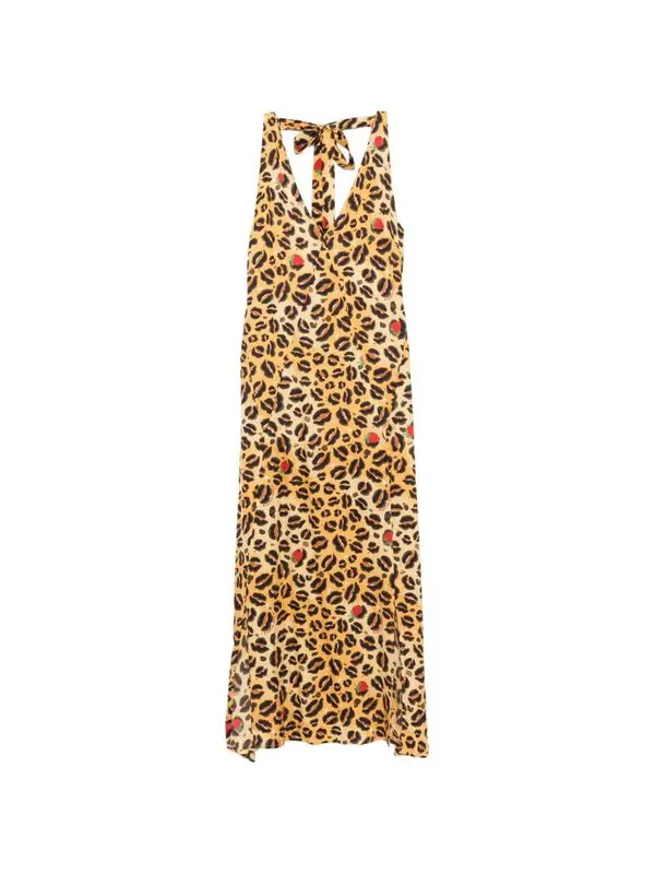 ALESSANDRO ENRIQUEZ Printed Long Dress - Beige