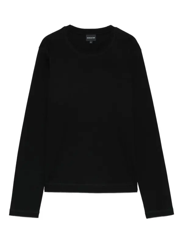 HERSKIND Cotton Crewneck Long Sleeve Top