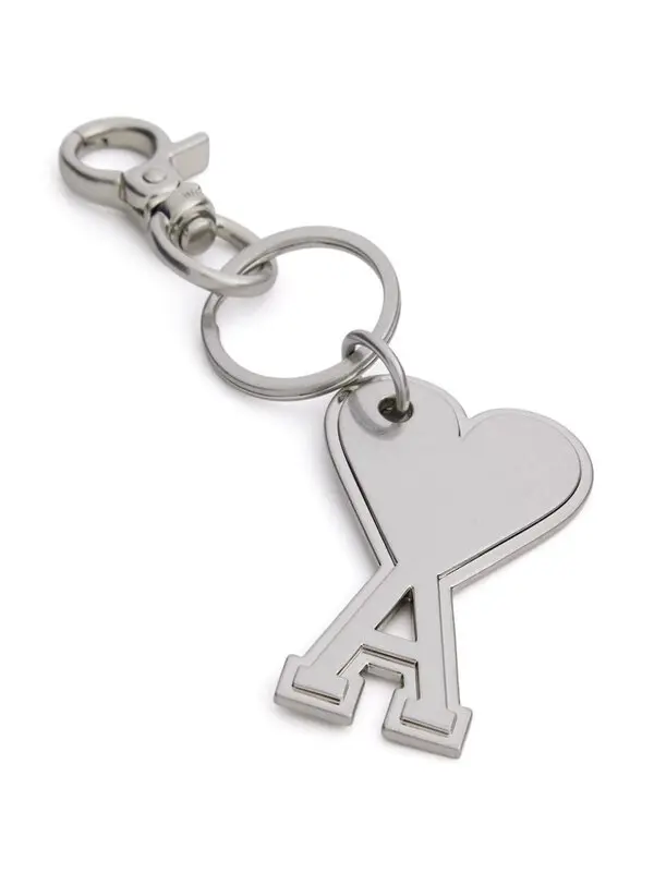 AMI Paris Tone De Coeur Keyring - Silver