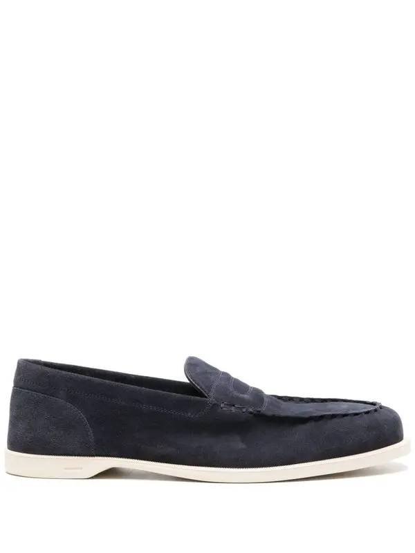 John Lobb Pace Suede Leather Loafers - Blue