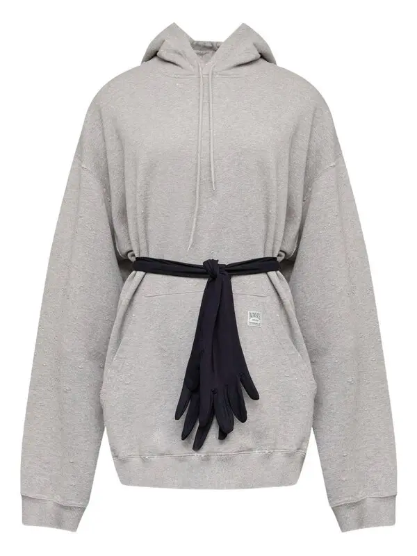 MAISON MARGIELA Cotton Sweatdress With Hood And Pouch Pocket - Grey