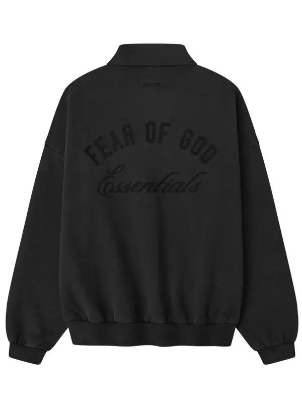 ESSENTIALS Classic Fleece Polo - Black
