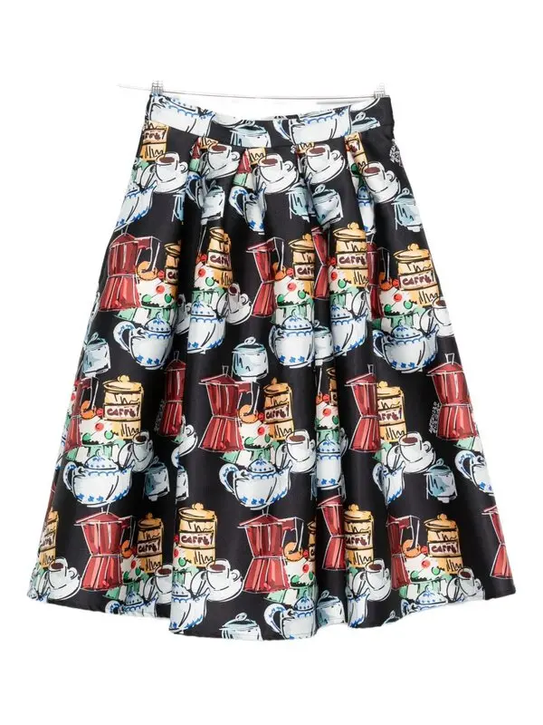 ALESSANDRO ENRIQUEZ Graphic Print Midi Skirt - Multi