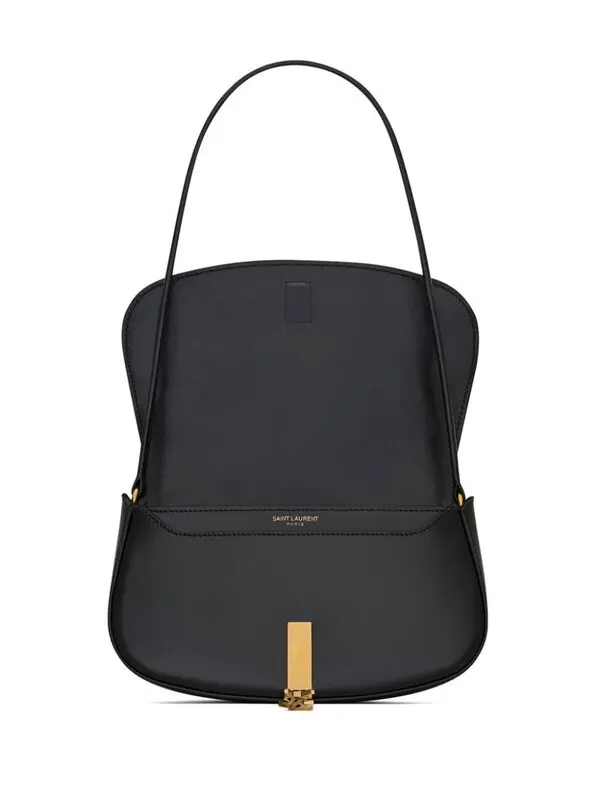 Saint Laurent Demi Lune Leather Shoulder Bag - Black