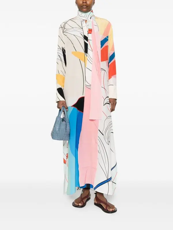 F.R.S FOR RESTLESS SLEEPERS Printed Silk Maxi Dress - Multi