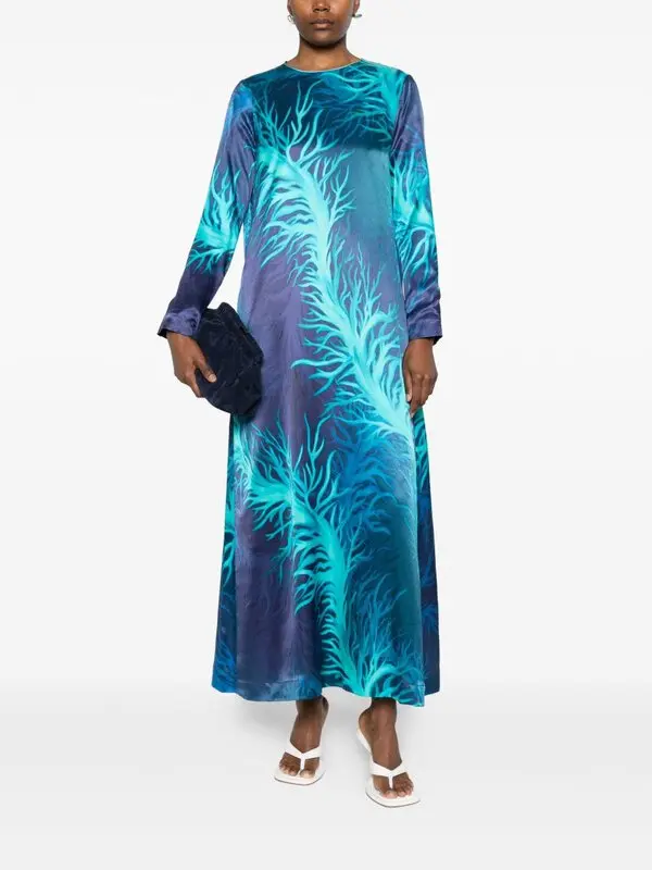 F.R.S FOR RESTLESS SLEEPERS Printed Silk Maxi Dress