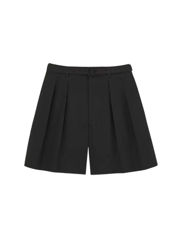 Saint Laurent Belted Cotton Shorts
