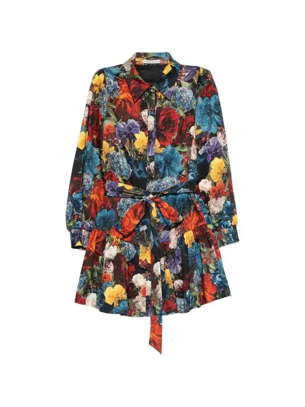 Alice + Olivia Printed Shirtdress With Ruffle Hem - Multi