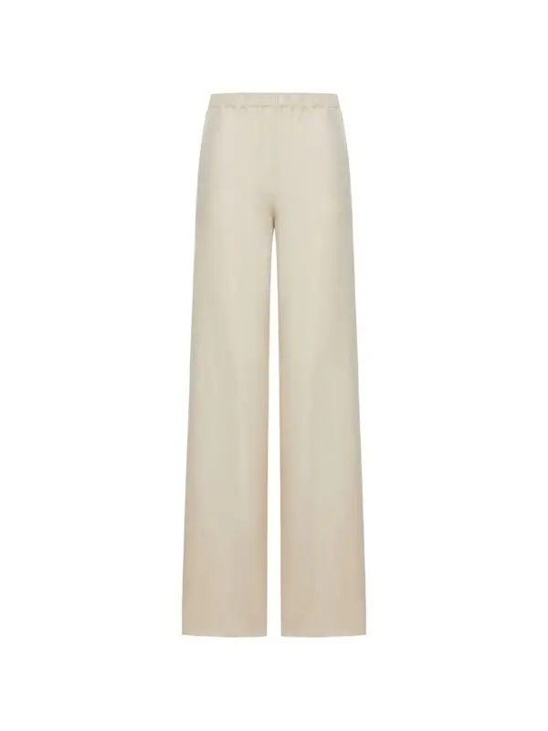 Max Mara Linen And Silk Blend Wide Leg Trousers - Beige