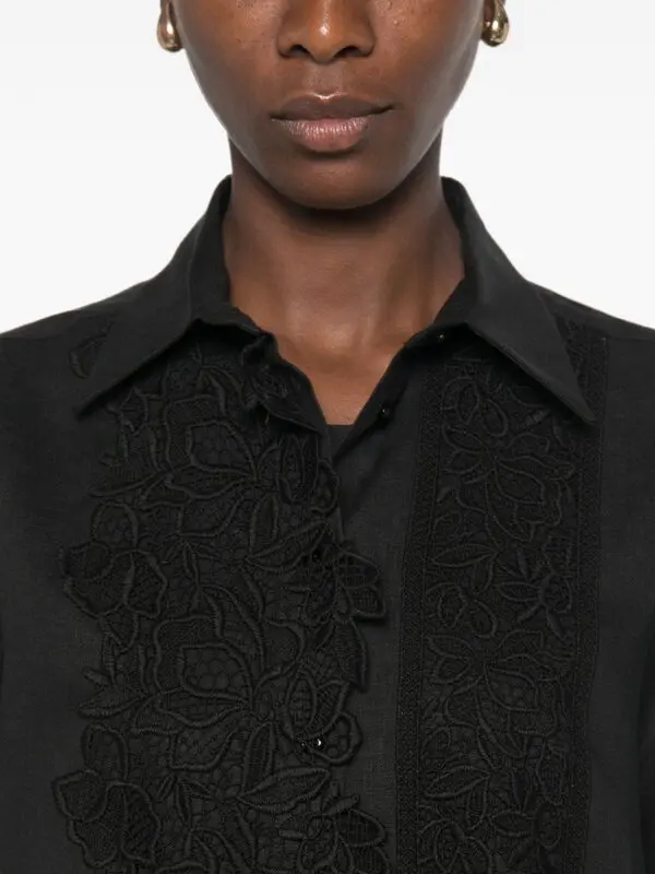 Ermanno Scervino Linen Shirt With Lace Detailing
