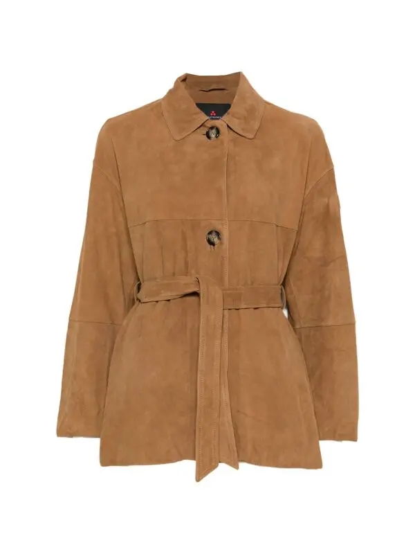 Peuterey Machuca Suede Leather Jacket - Brown