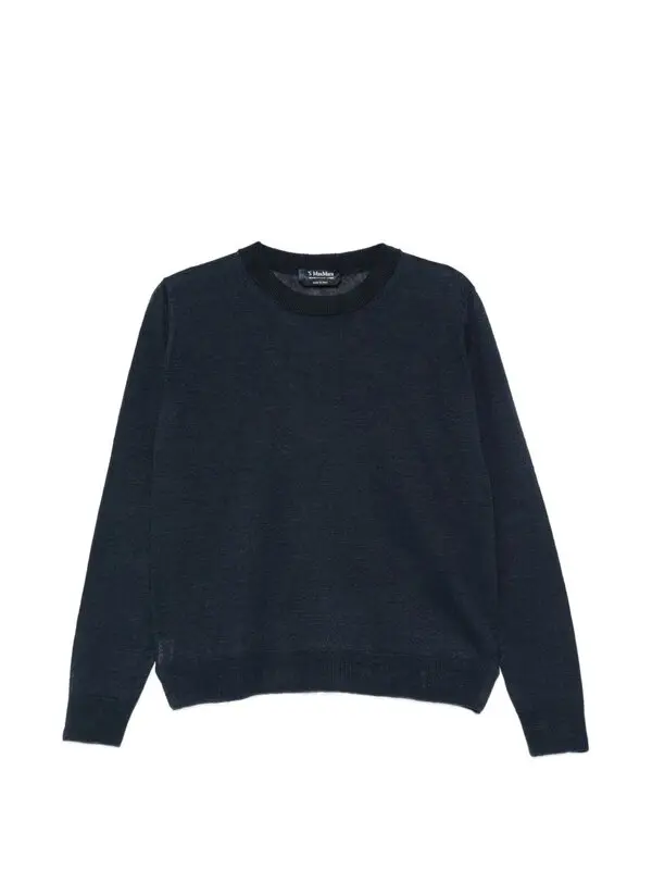 Max Mara Linen Crewneck Sweater - Blue