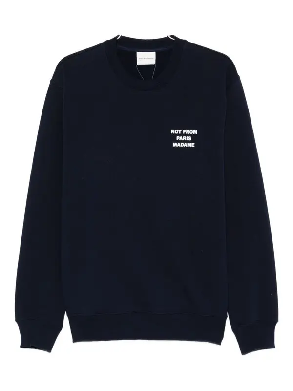 Drole De Monsieur Le Sweatshirt Slogan" Crewneck Sweatshirt - Blue