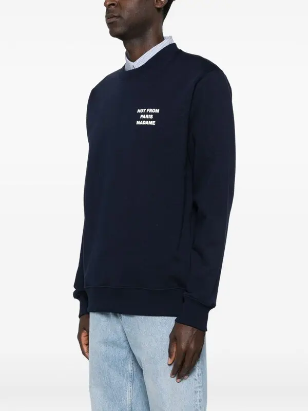 Drole De Monsieur Le Sweatshirt Slogan" Crewneck Sweatshirt - Blue