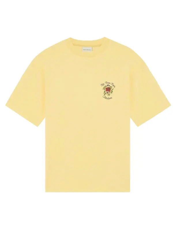 Drole De Monsieur Rose Slogan T-shirt - Yellow