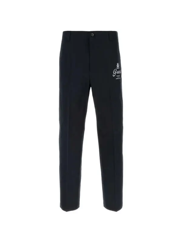 Gucci Embroidered Cotton Twill Trousers