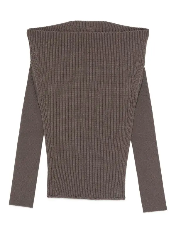 Rick Owens Wool Off-shoulder Sweater