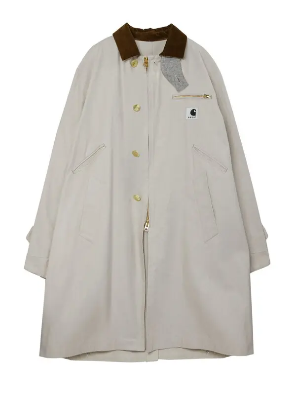 SACAI X CARHARTT WIP Trench Coat With Logo Detailing