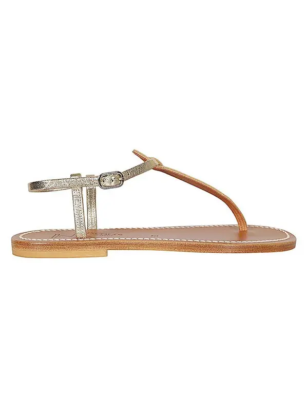 K.JACQUES Picon Leather Thong Sandals - Gold