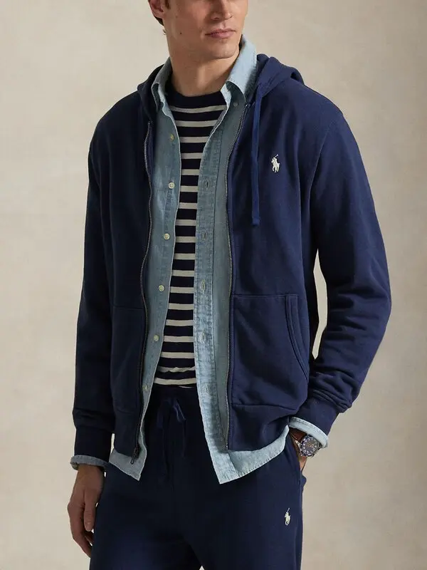 Polo Ralph Lauren Loopback Fleece Zip-up Hoodie - Blue