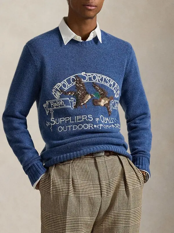 Polo Ralph Lauren Sportsman" Duck Motif Crewneck Sweater