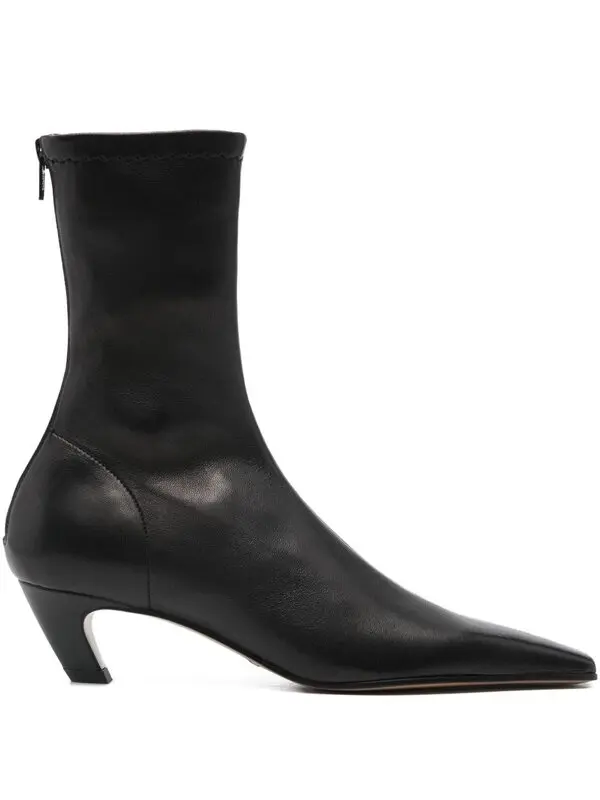 Khaite Arizona Leather Ankle Boots