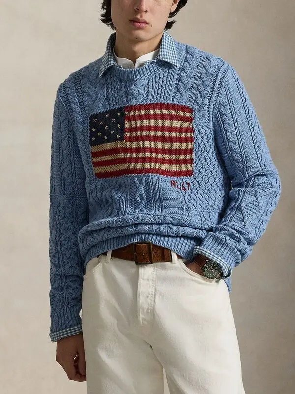Polo Ralph Lauren Aran-knit Flag Sweater