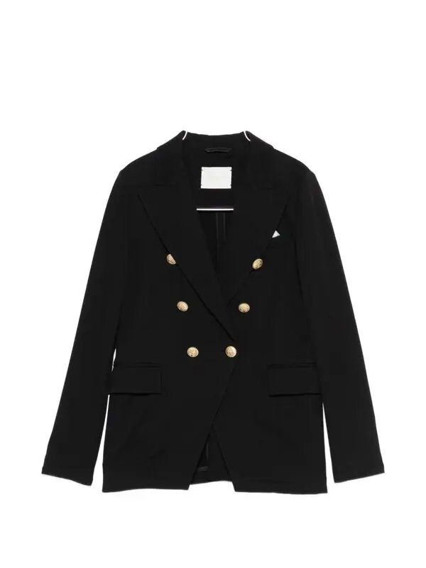 CIRCOLO 1901 Double-breasted Cotton Jacket - Black