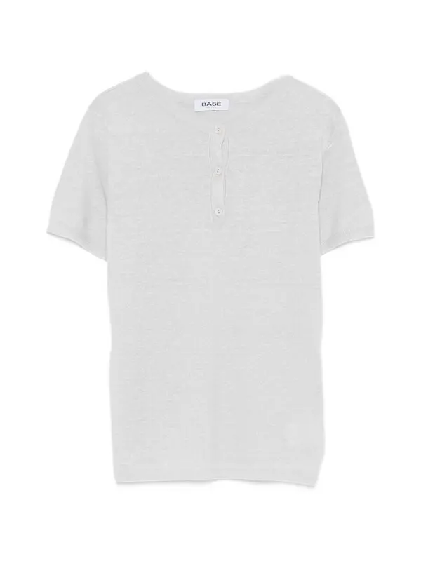 BASE Linen And Cotton Blend T-shirt - Grey