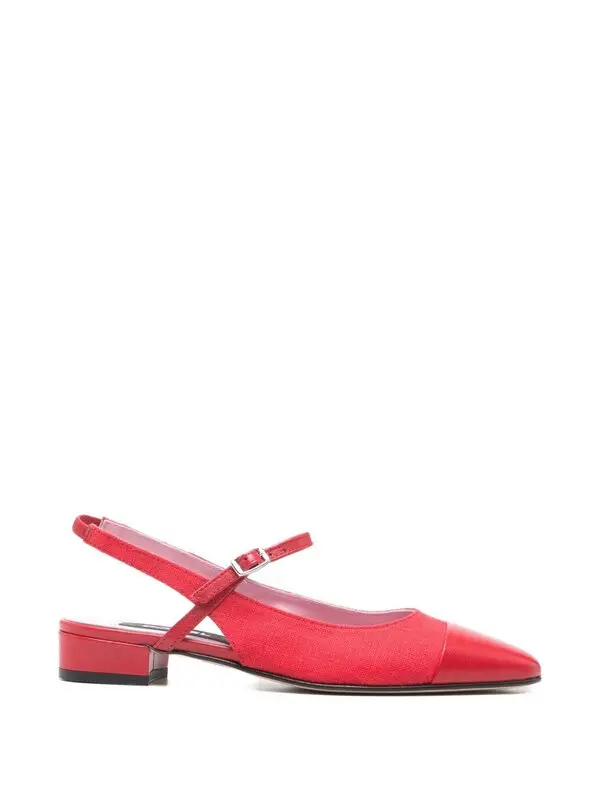 CAREL Oceano Slingback Ballet Flats With Block Heel - Red