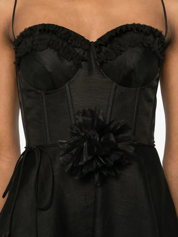 Zimmermann Luna Linen And Silk Mini Dress