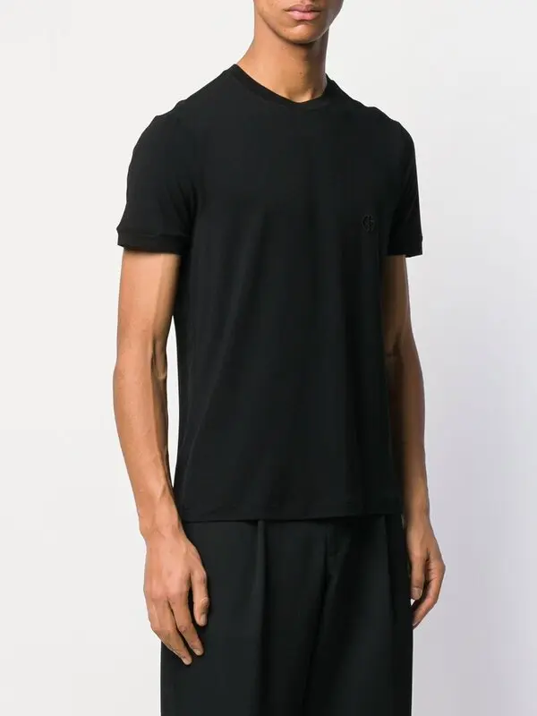 Giorgio Armani Short-sleeve T-shirt With Logo - Black