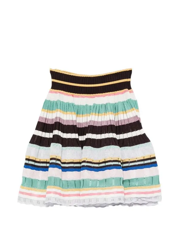 Alaïa Striped Pleated Mini Skirt - Multi