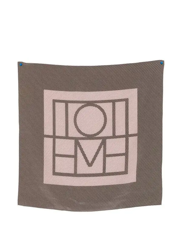 TOTEME Monogram Silk Foulard - Beige