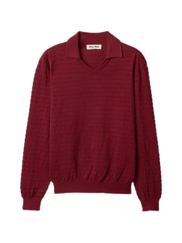 Miu Miu Cotton Textured Polo Shirt