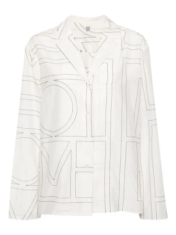 TOTEME Cotton Blend Pajama Shirt - White