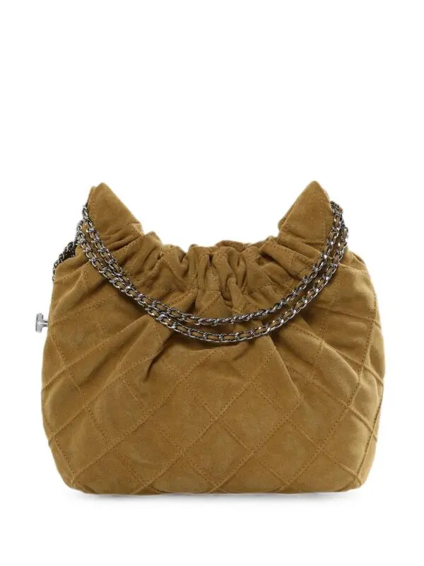 Tory Burch Fleming Mini Suede Leather Hobo Bag - Grey