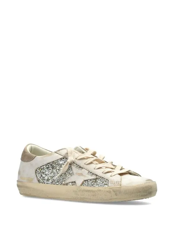 GOLDEN GOOSE Super Star Leather Sneakers With Glitter Detailing