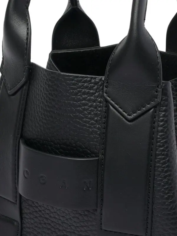 Hogan Script Small Leather Tote Bag