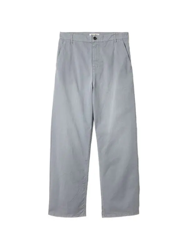 Miu Miu Straight Leg Cotton Trousers - Grey
