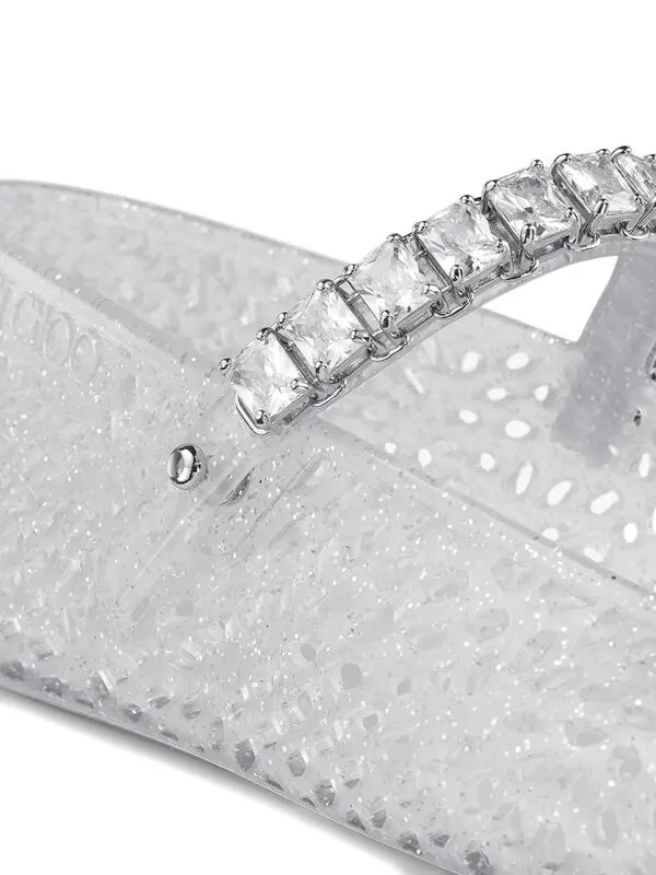 JIMMY CHOO Jelly Ballet Flats With Rhinestone Embellishment - Silver