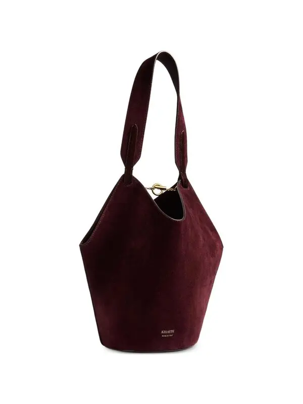 Khaite Lotus Mini Leather Bucket Bag - Red