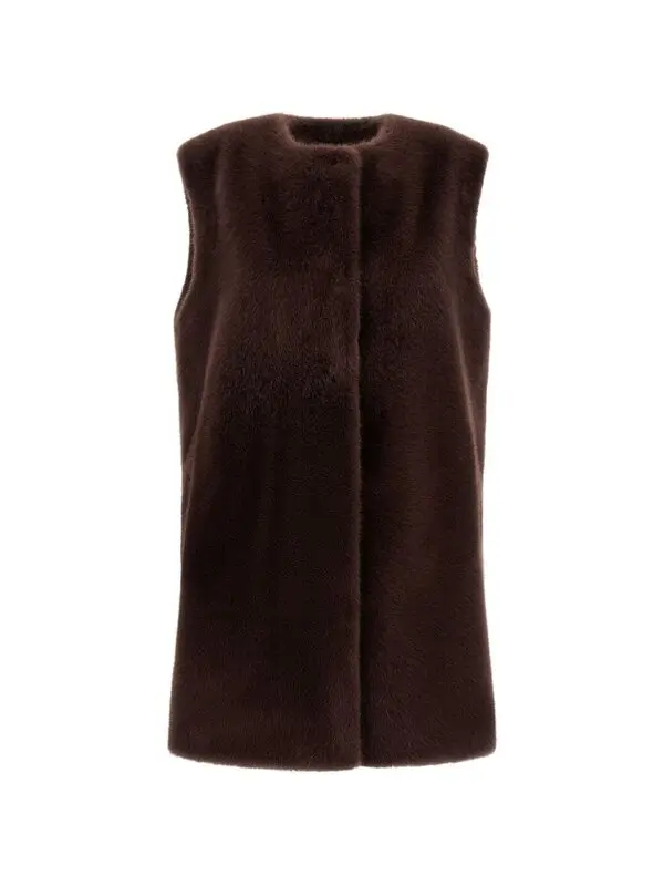 Herno Faux Fur Vest - Brown